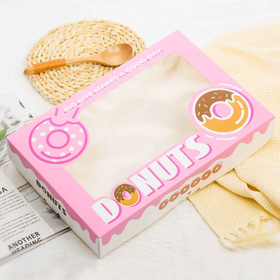 Donut Box w/ Window Glossy Box 11.8 x7.9 x2.0 inches – Langma Packaging