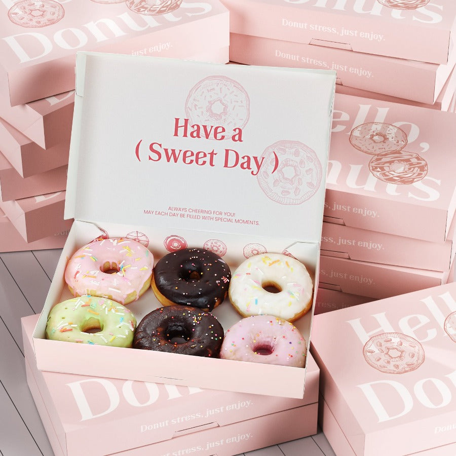 Pink Donut Box With Double-Sized Printing – Langma Packaging