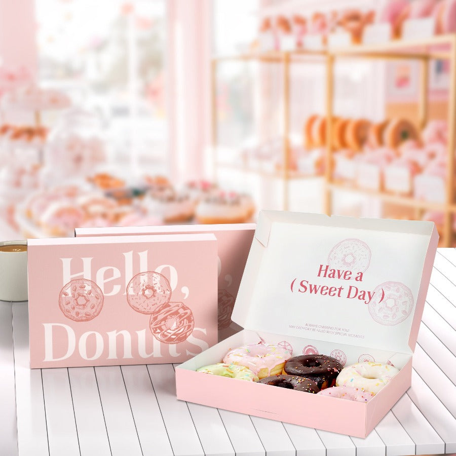 Pink Donut Box With Double-Sized Printing – Langma Packaging