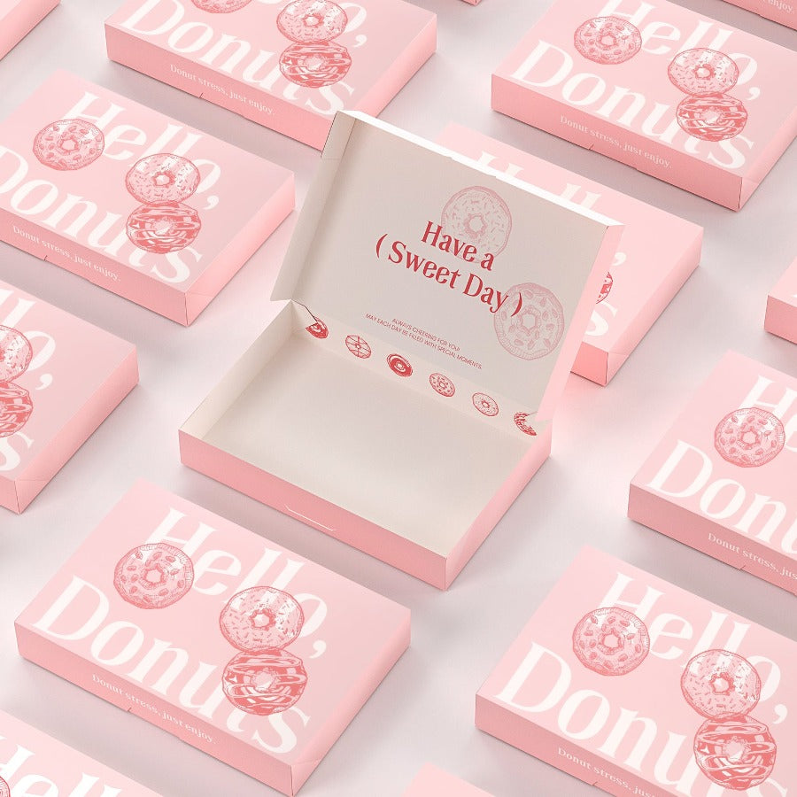 Pink Donut Box With Double-Sized Printing – Langma Packaging