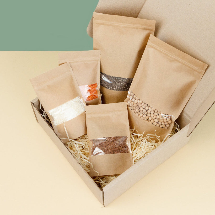 Kraft Stand Up Zipper Pouch With Window – Langma Packaging