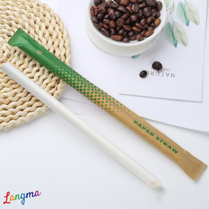 Paper Wrapped White Paper straws - 6mm/12mm – Langma Packaging